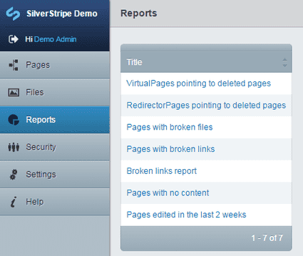 Customise site reports | Silverstripe CMS Documentation